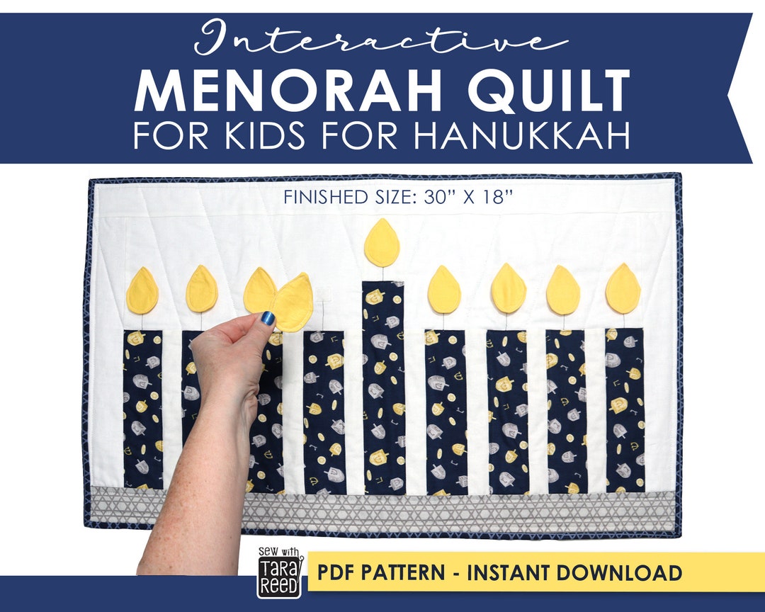 Interactive Menorah Quilt Pattern for Kids: Hanukkah Sewing Project ...