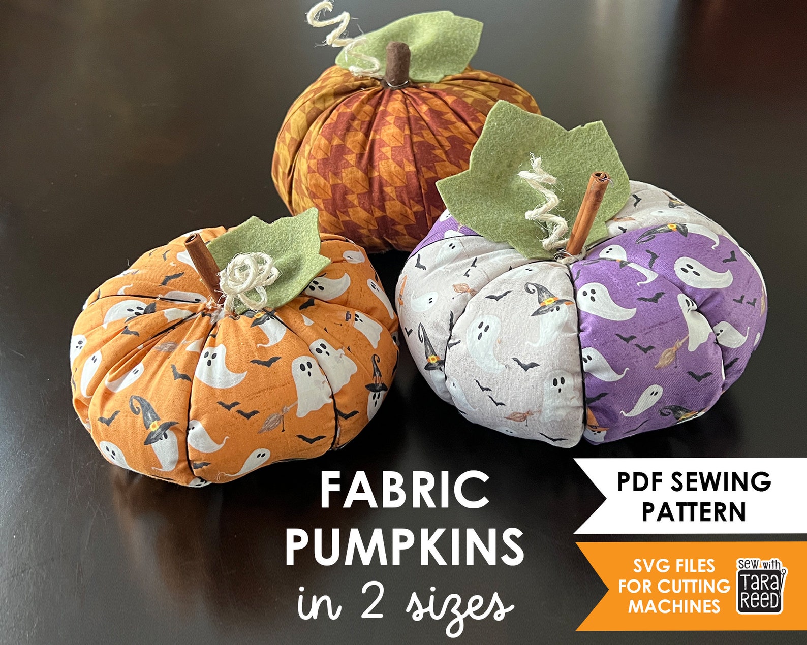 Fabric Pumpkin Sewing Pattern in 2 Sizes With SVG Cut Files (PDF ...