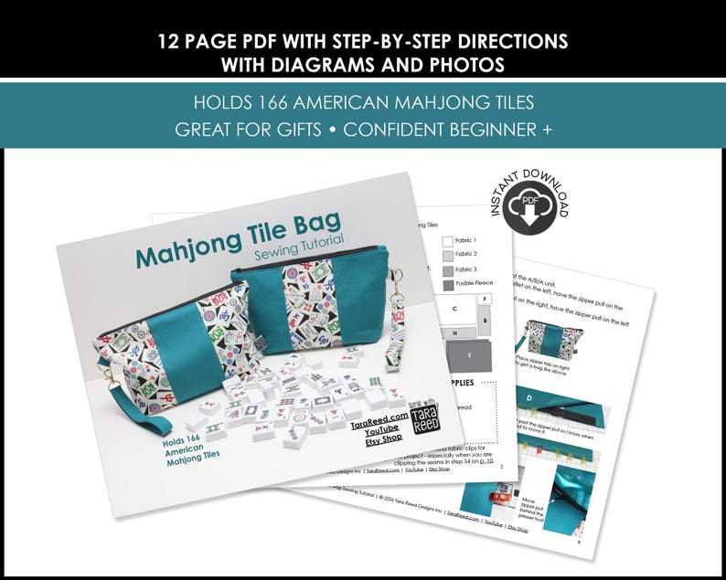 Mahjong Tile Bag Sewing Tutorial (instant Download) - Etsy