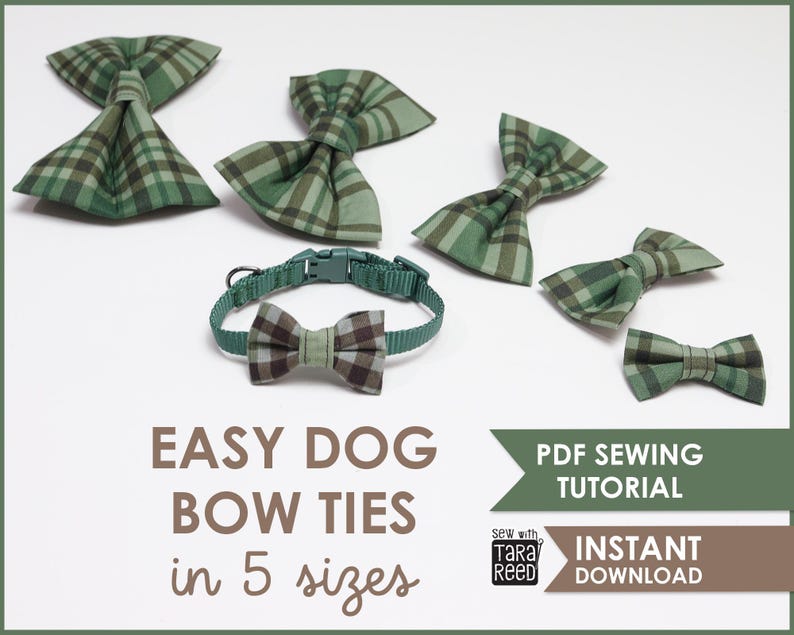 DIY Dog Bow Tie Pattern in 5 Sizes Instant Download PDF Sewing Pattern ...