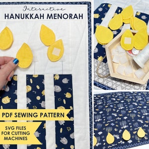 Interactive Menorah Quilt Pattern for Kids: Hanukkah Sewing Project ...