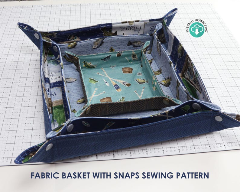 Fabric Tray PDF Sewing Pattern for Beginners - Instant Download - Etsy