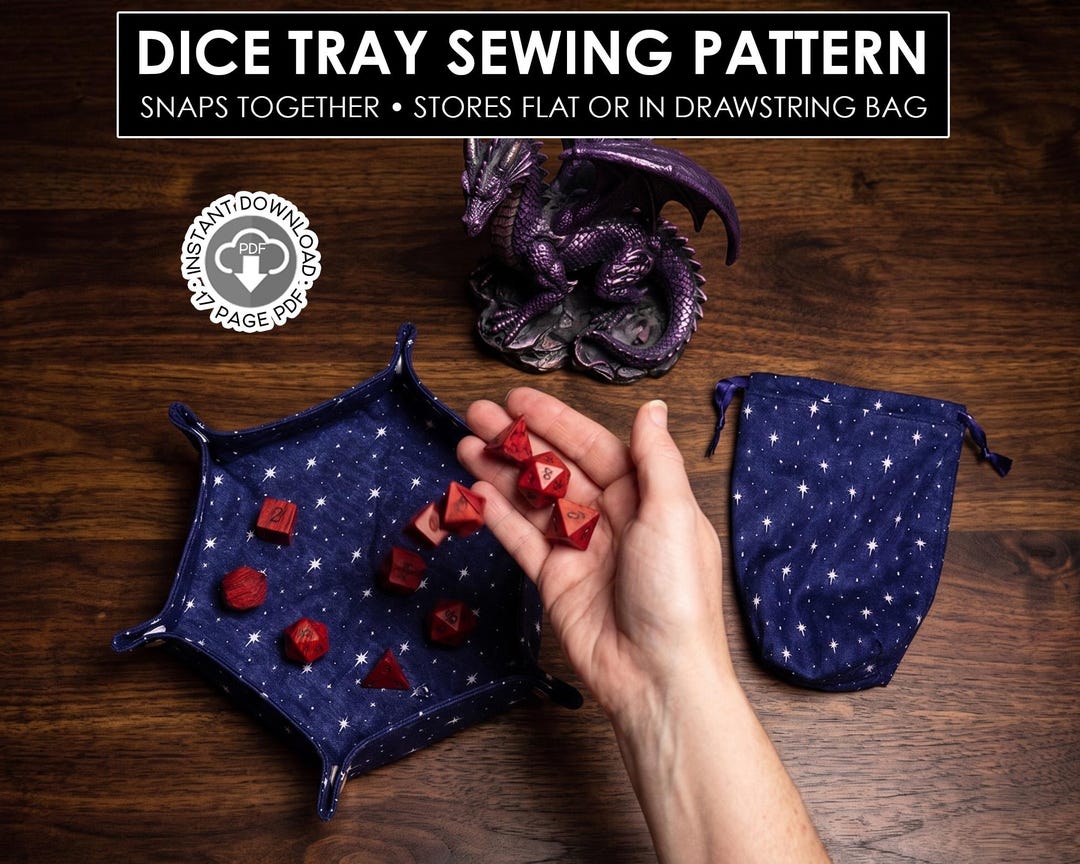 Dice Tray Sewing Pattern With Drawstring Bag (instant Download) - Etsy