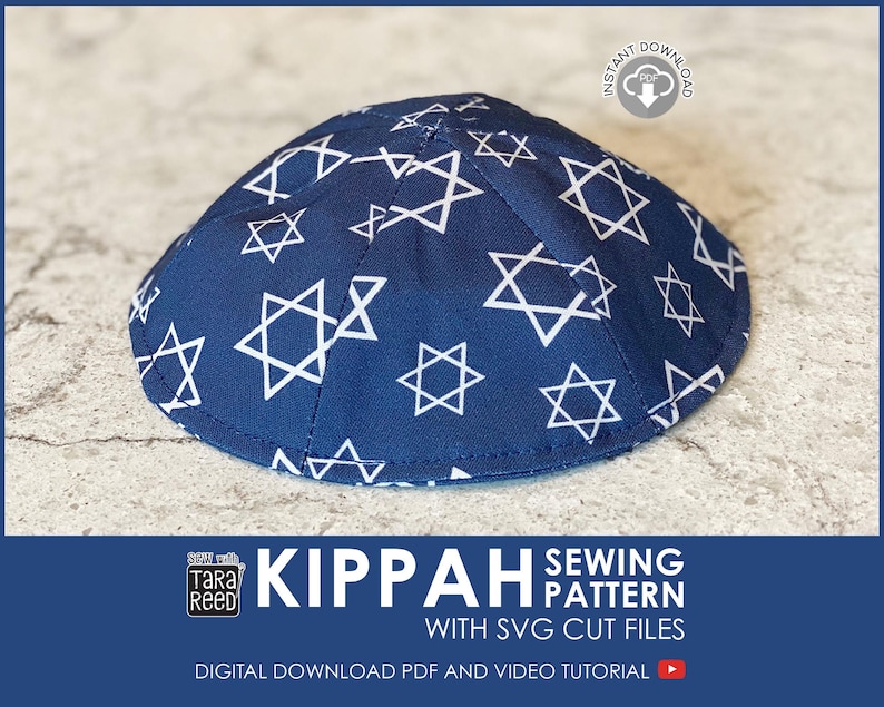 Jewish Kippah Sewing Pattern With SVG Cut Files (digital Download) - Etsy