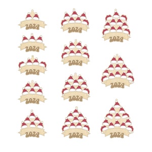 2024 Family Santa Hat Christmas Ornament SVG, Laser Cut File ...