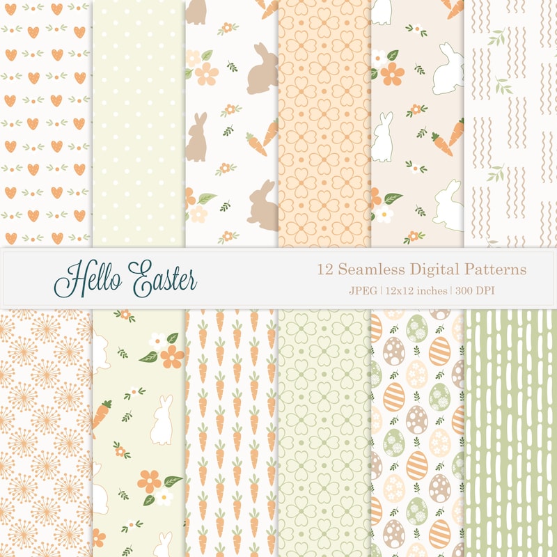 Easter Digital Paper - Etsy