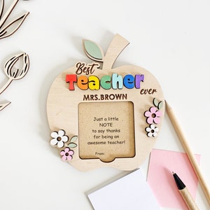 Apple Sticky Note Holder SVG, Personalized Teacher Appreciation Gift ...
