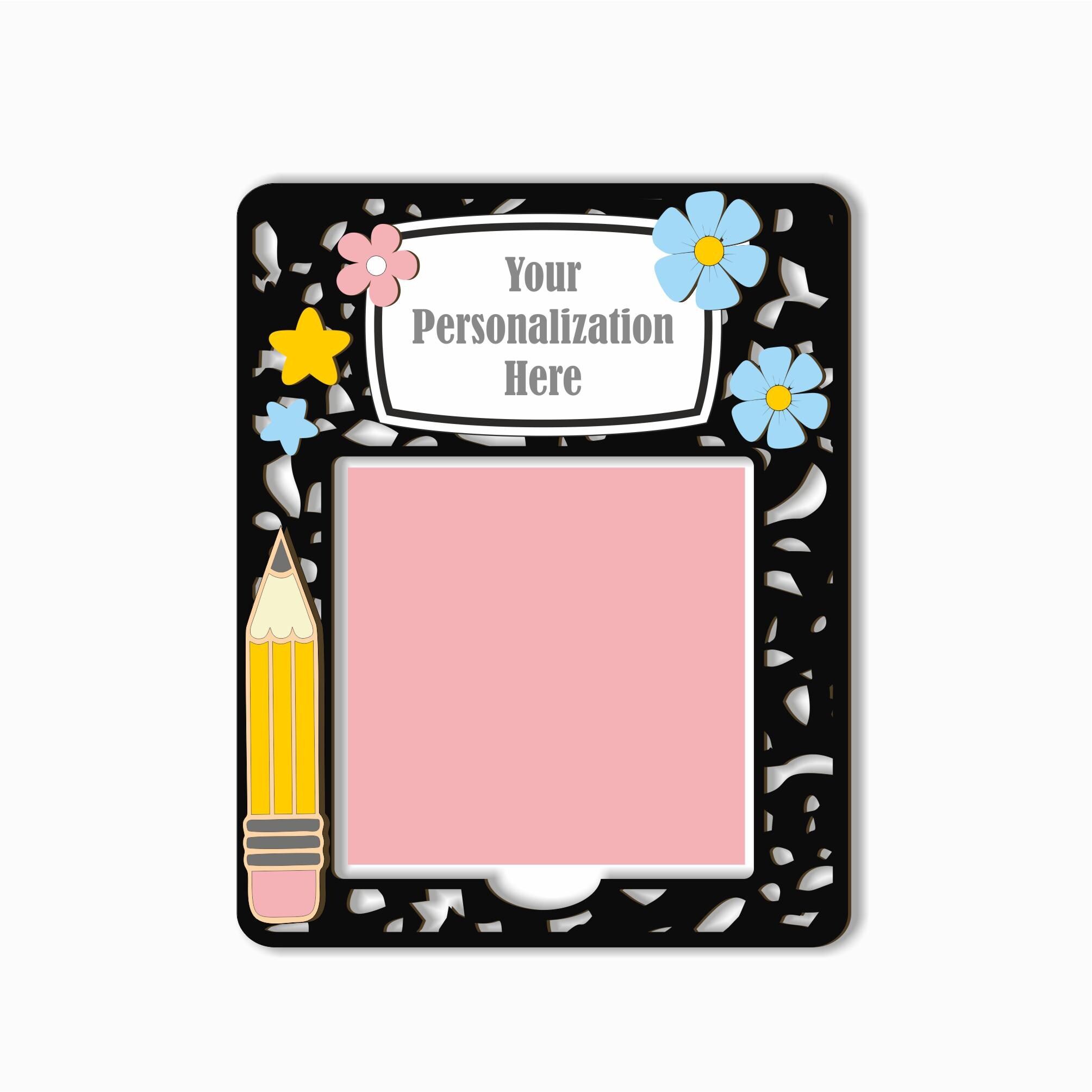 Teacher Sticky Note Holder SVG Bundle, Back to School Laser Cut File ...