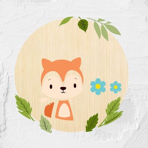 Fox Baby Name Sign SVG, Forest Animals Round Nursery Name Sign Laser ...