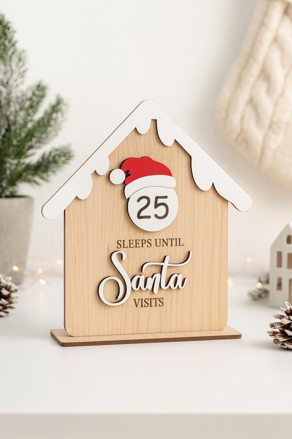 Christmas Countdown Sign SVG Bundle, Days Until Christmas Layered House ...