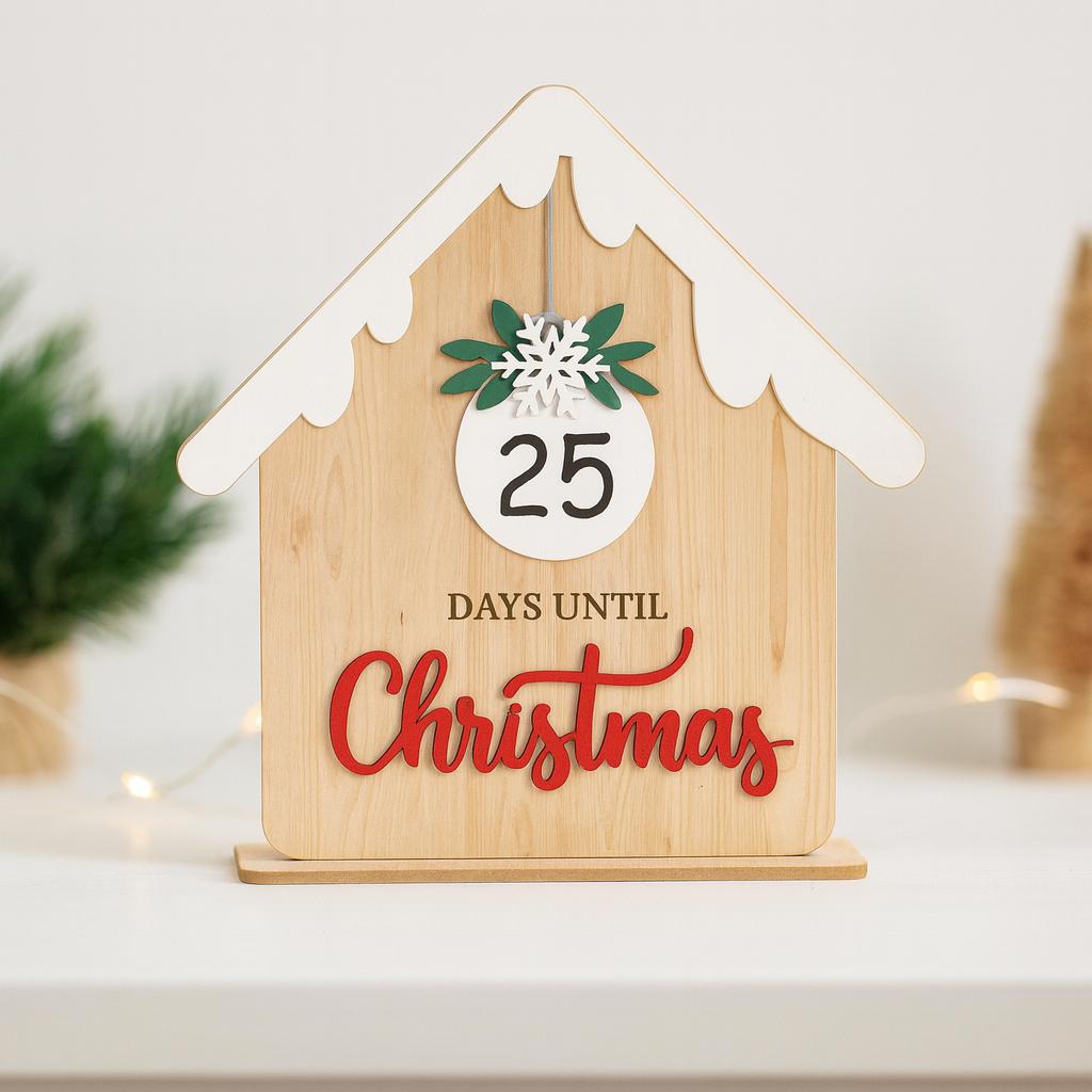 Christmas Countdown Sign SVG Bundle, Days Until Christmas Layered House ...