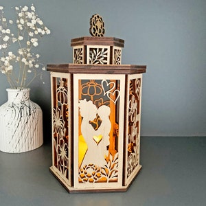 Mother and Baby Candle Holder SVG, Mothers Day Lantern Laser Cut File ...