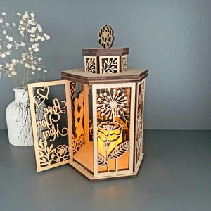 Mother and Baby Candle Holder SVG, Mothers Day Lantern Laser Cut File ...
