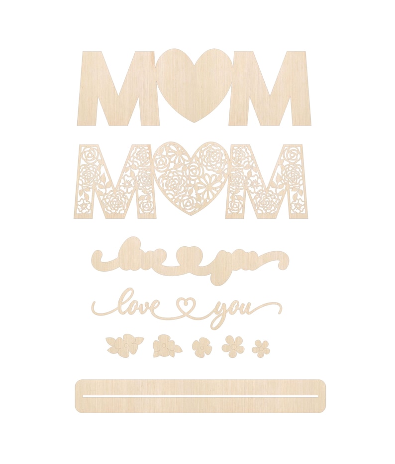 Mom Sign SVG, Love You Mum Shelf Sitter Laser Cut File, Mother’s Day ...