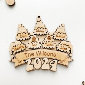 2024 Family Santa Hat Christmas Ornament SVG, Laser Cut File ...