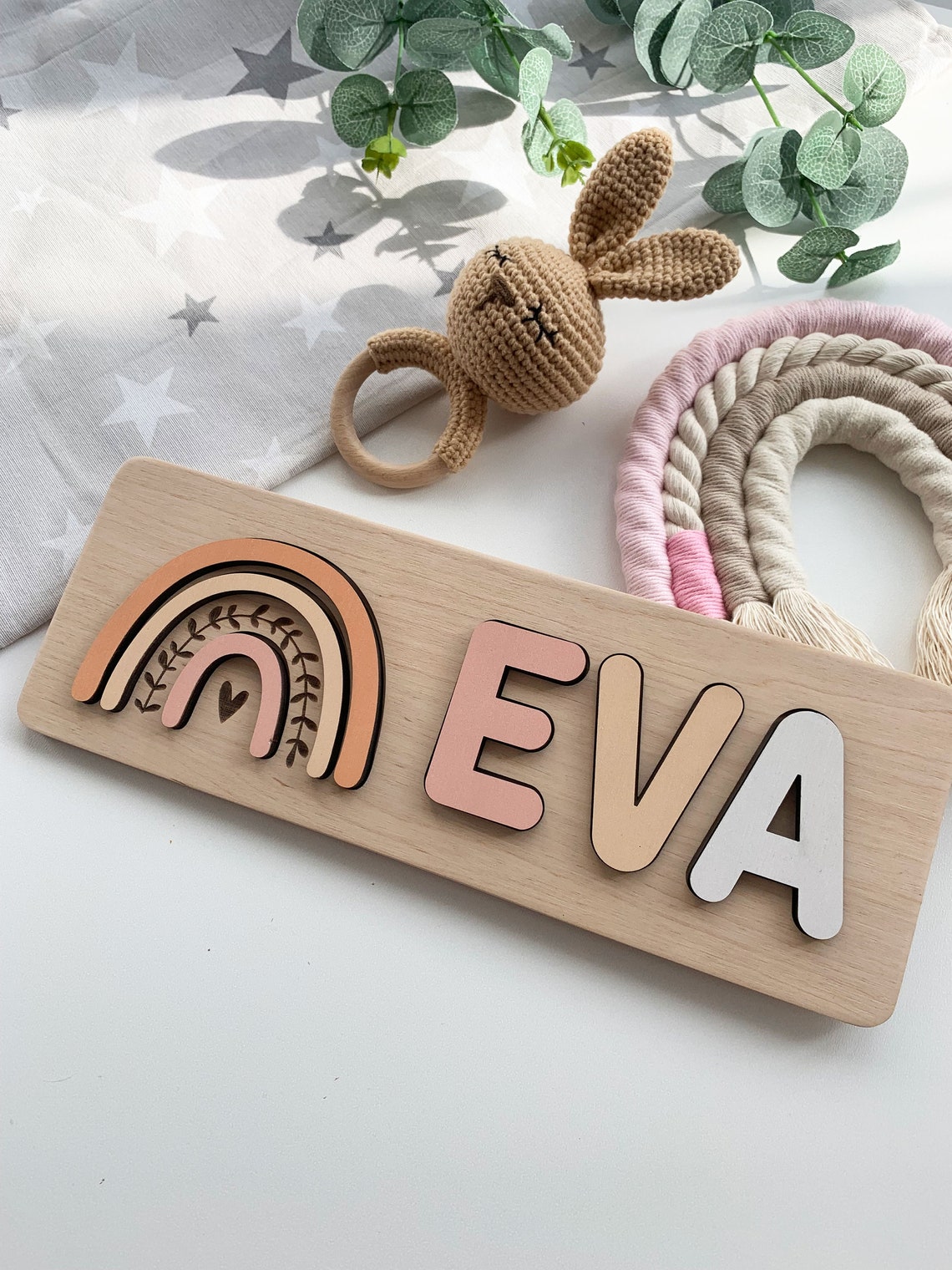 Pastel Pink Baby Name Puzzle for Girl First Birthday Girl - Etsy