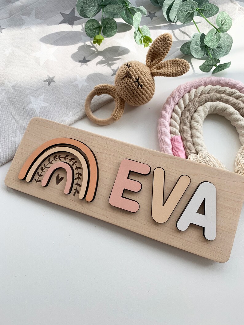Pastel Pink Baby Name Puzzle for Girl First Birthday Girl - Etsy