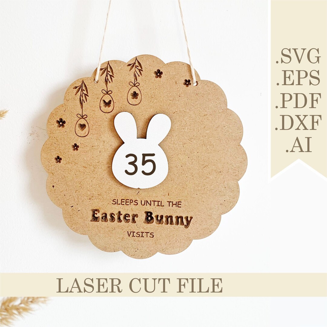 Dry Erase Easter Countdown SVG, Sleeps Until the Easter Bunny Visits ...