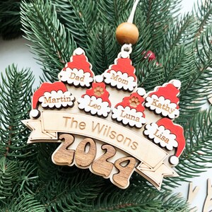 2024 Family Santa Hat Christmas Ornament SVG, Laser Cut File ...