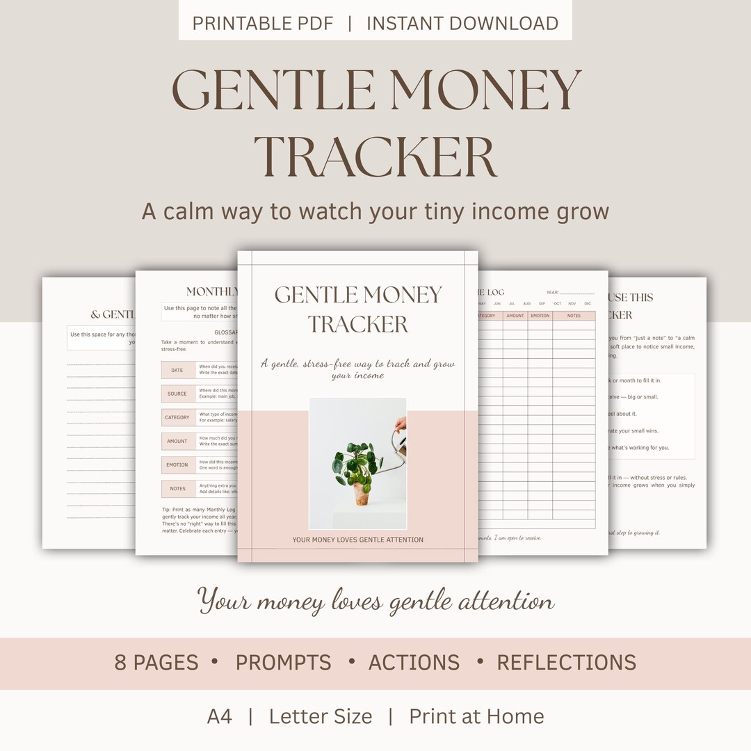 Money Tracker Printable PDF, Income & Expense Log, Budget Planner for ...