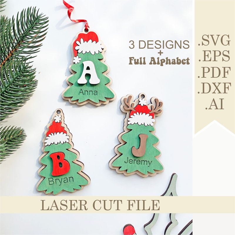 Tree With Initials Svg - Etsy