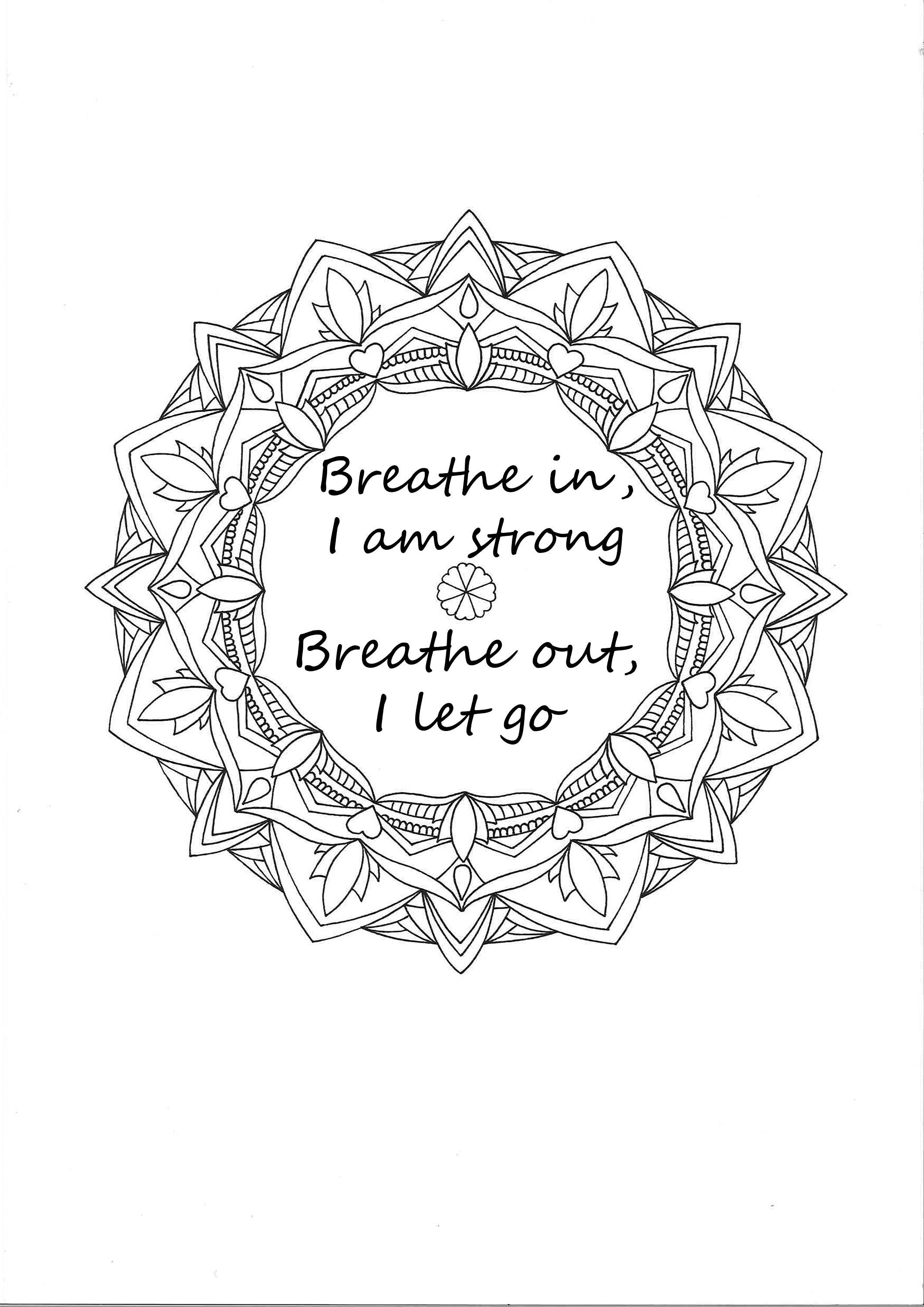 Breathe in Pregnancy Affirmation Mandala Colouring in Page - Etsy
