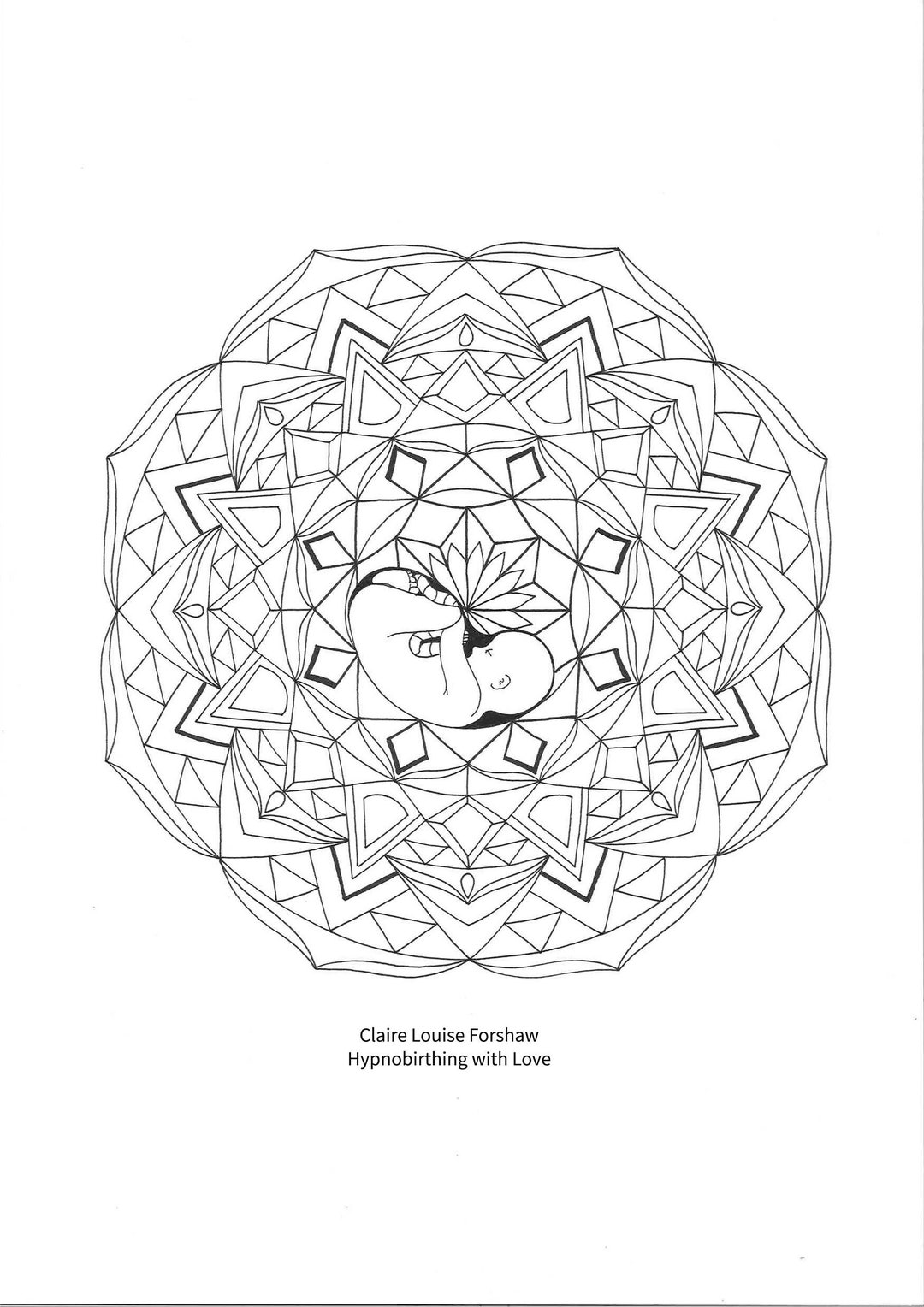 Baby in Womb Pregnancy Mandala Colouring Page - Etsy