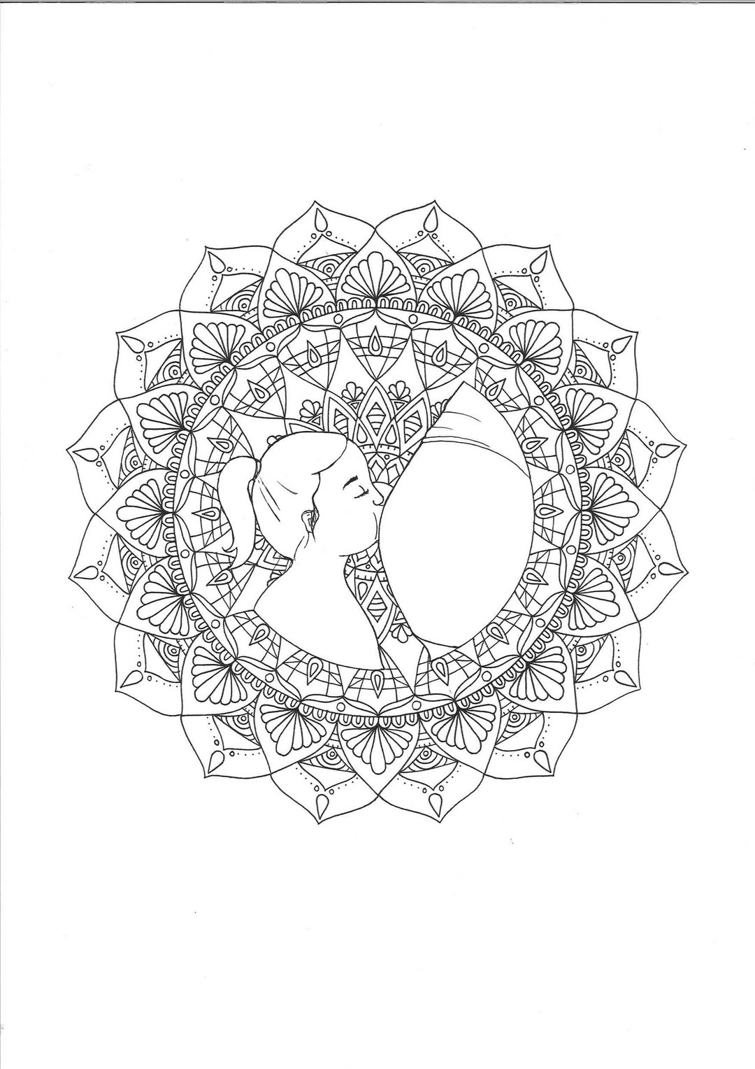 A Kiss on the Belly Mandala Colouring Page for Pregnancy - Etsy