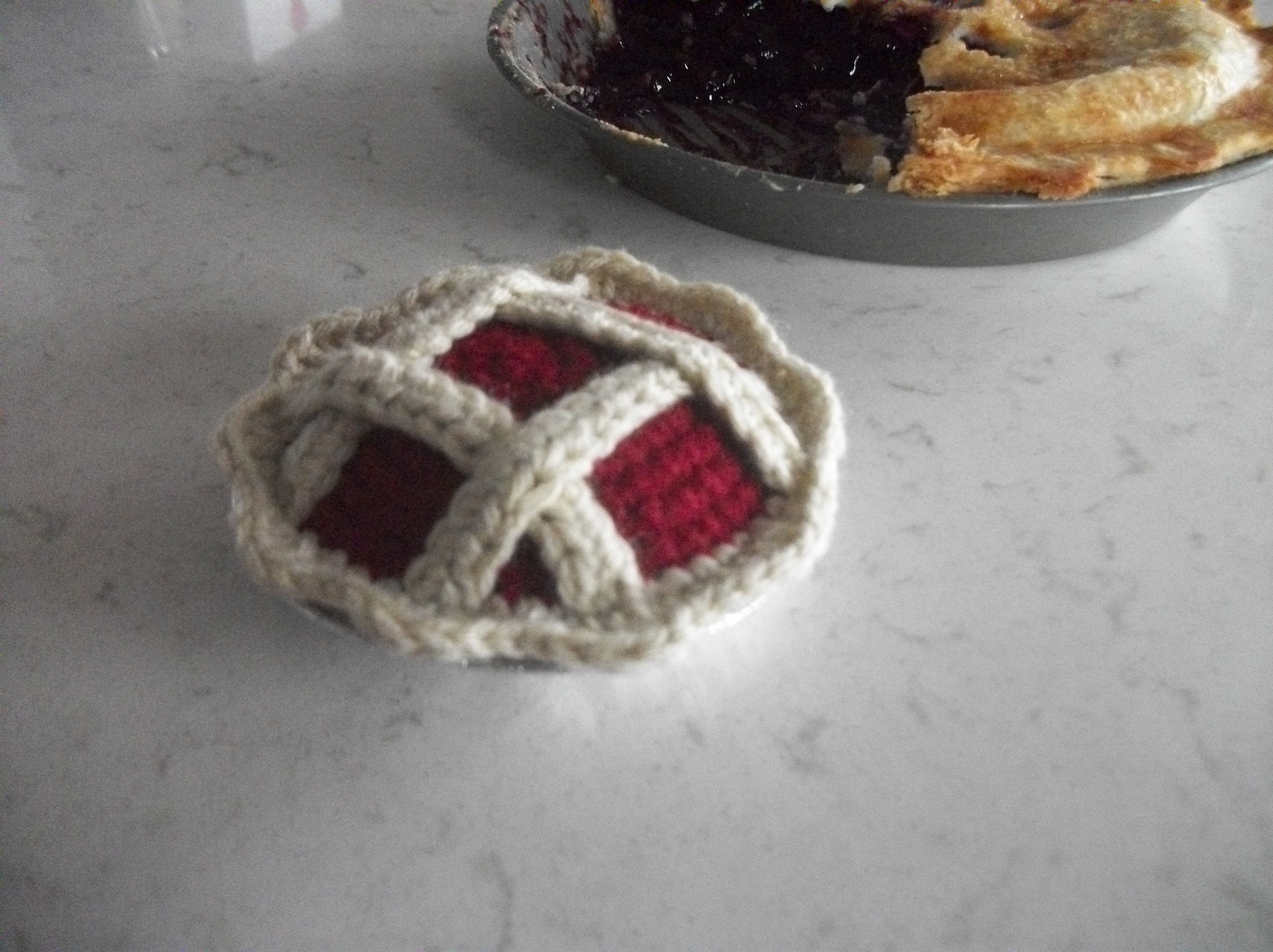 Cute Crocheted Mini Cherry Pie Pin Cushion - Etsy UK