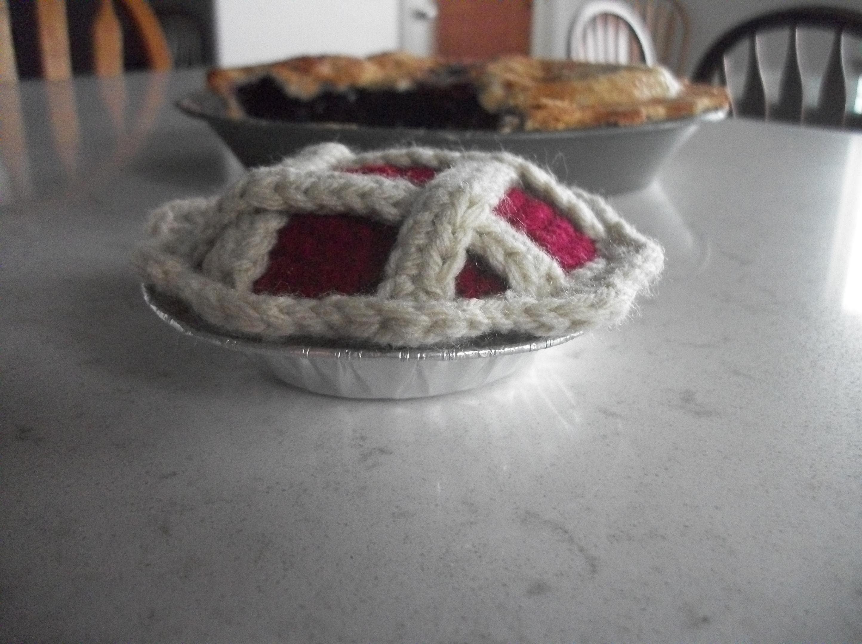 Cute Crocheted Mini Cherry Pie Pin Cushion - Etsy UK