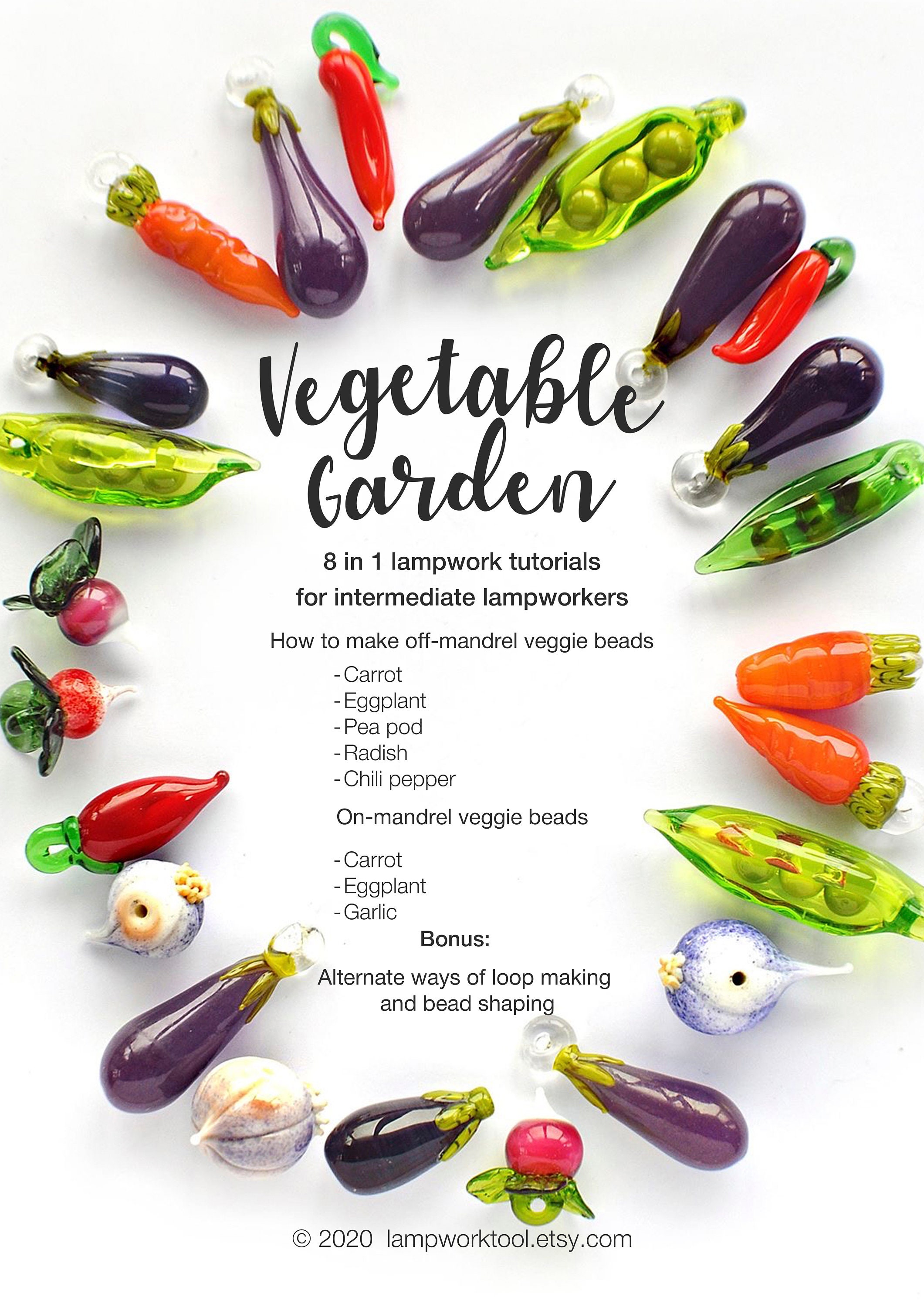 8 in 1 Lampwork Tutorial - Vegetable Beads - Intermediate Level - Etsy