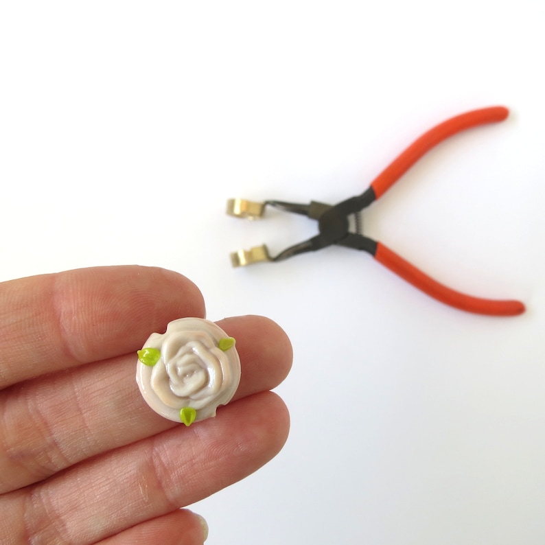 3D Rose Flower Lampwork Mashers for Cabochon and Beads Making - Brass ...