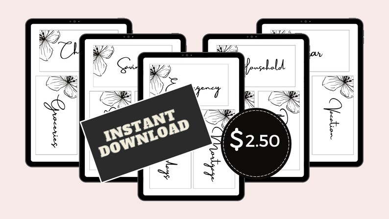 PRINTABLE A6 Cash Envelope Budget Label Inserts cash Stuffing - Etsy