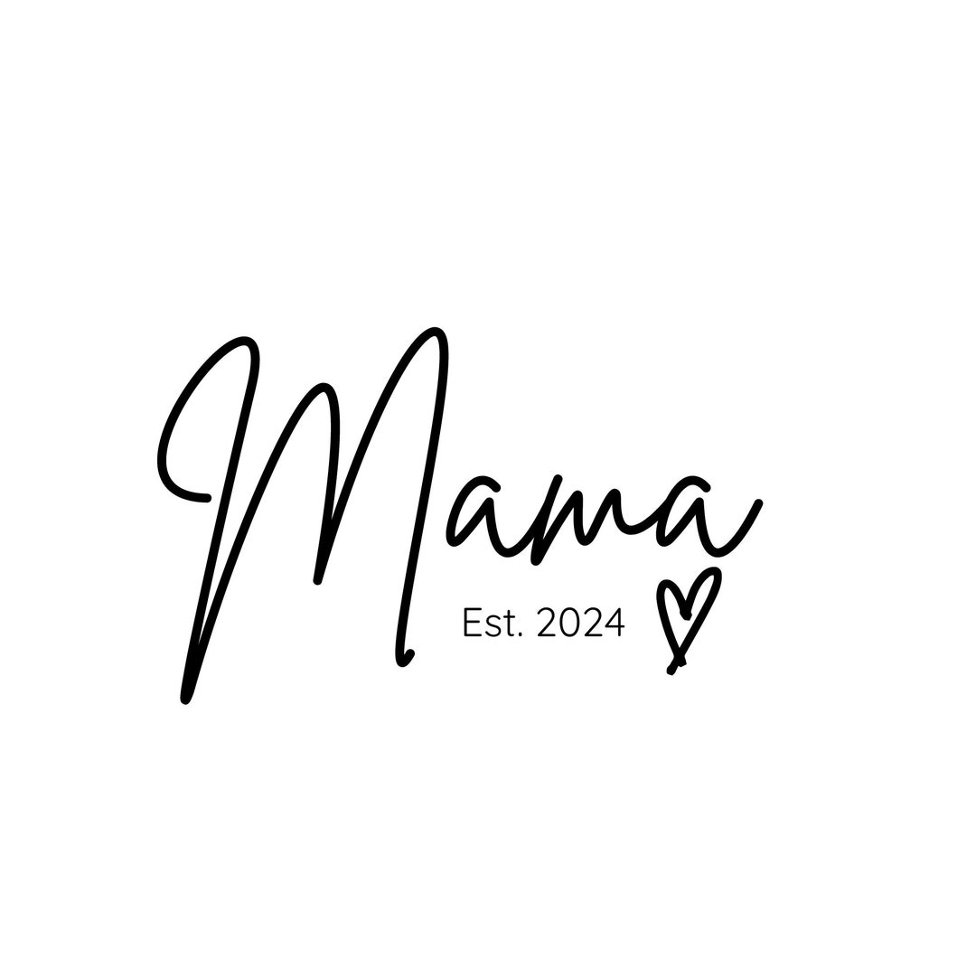 Mama Est 2024 SVG, New Mom Graphic for Cricut, Mama 2024, New Mom Gift ...