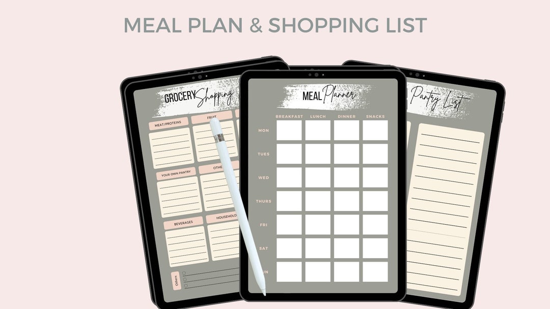 Meal Planning Bundle: Meal Plan, Shopping List, and Pantry List for ...