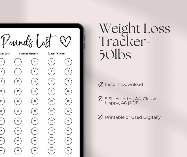 Weight Loss Tracker, 50 Lbs Kg, Weight Loss Journal, 50 Pounds, Weight ...