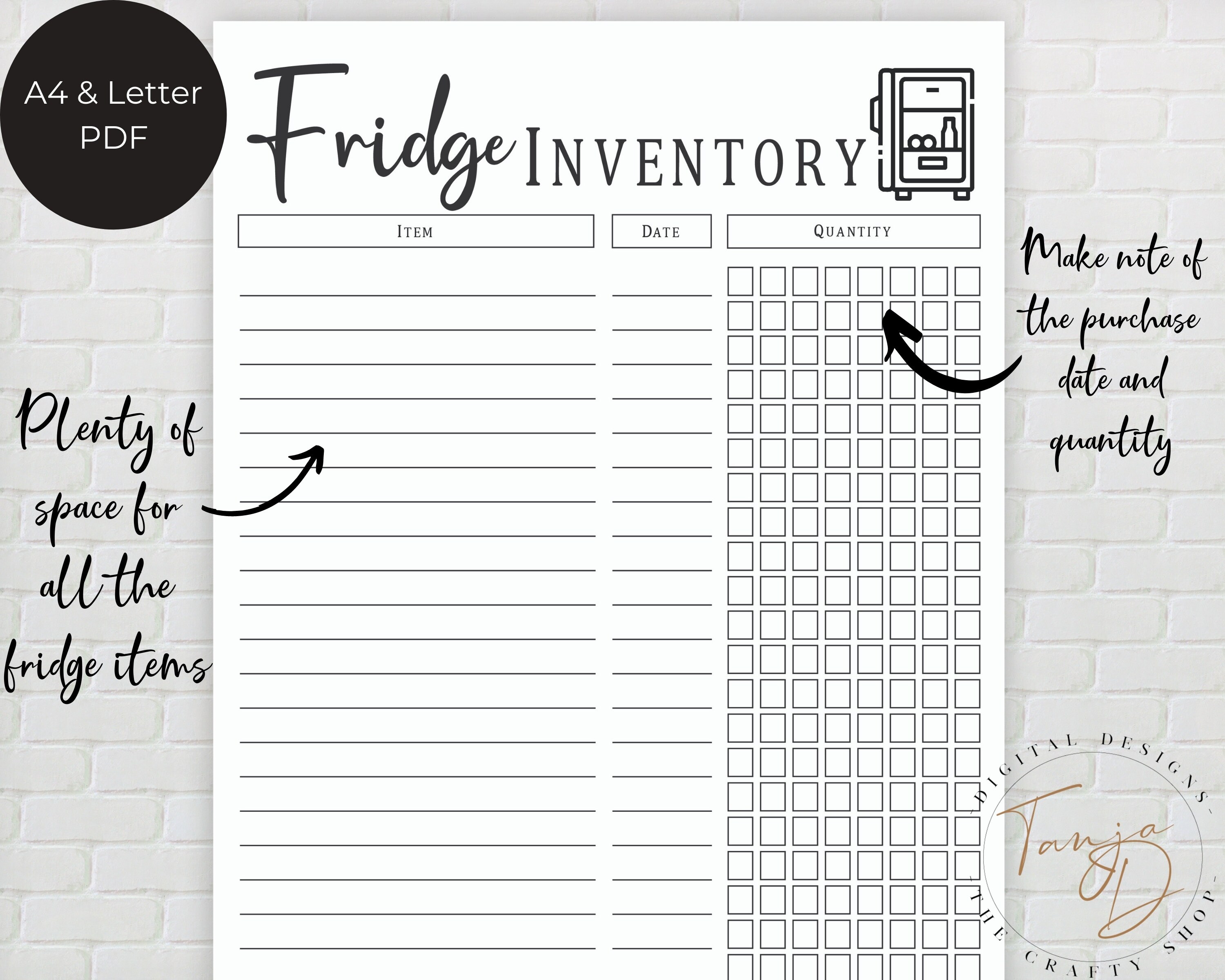Kitchen Inventory Printable Fillable PDF Pantry Inventory - Etsy