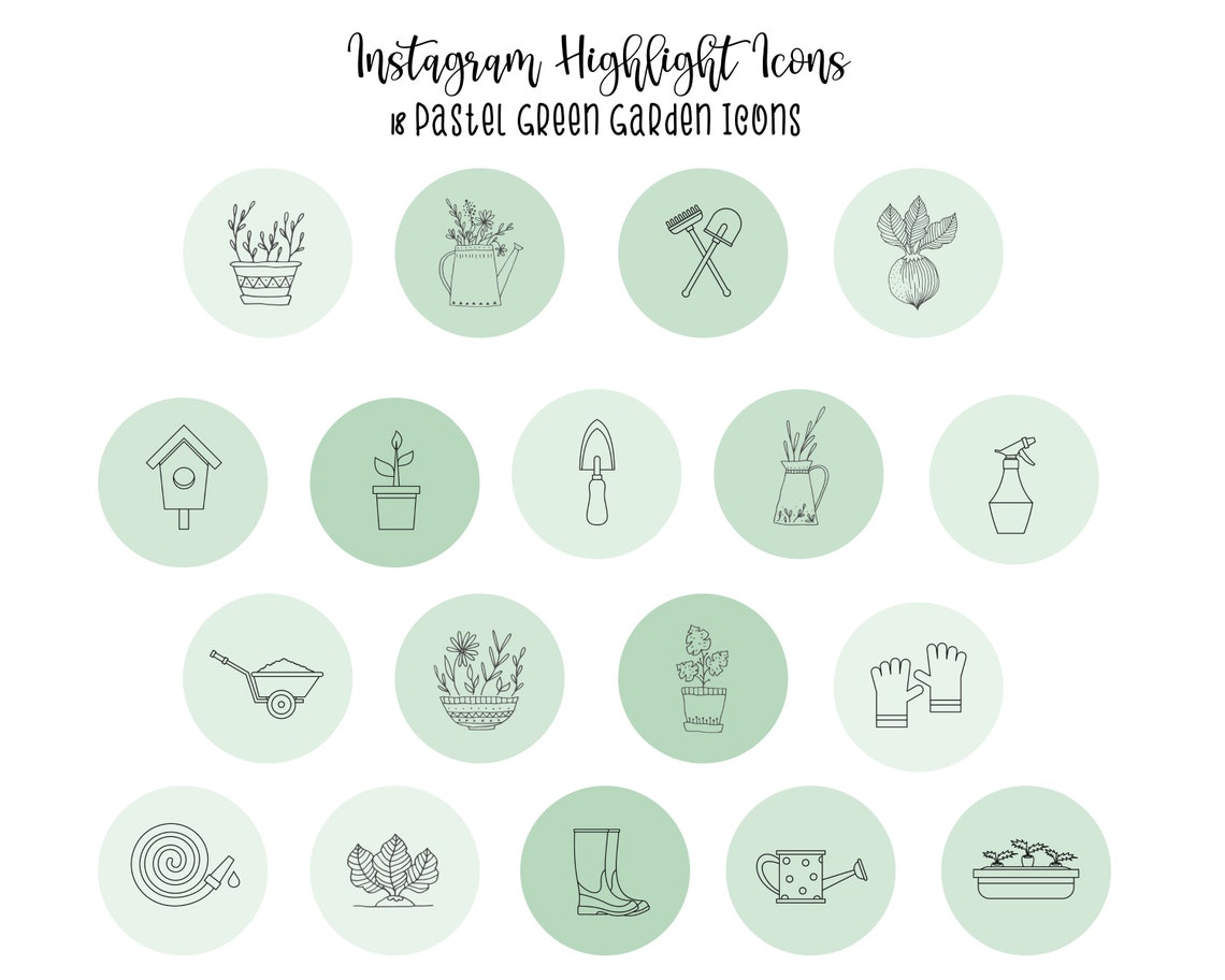 Green Instagram Highlight Icons | Garden Icons | Gardening Instagram ...