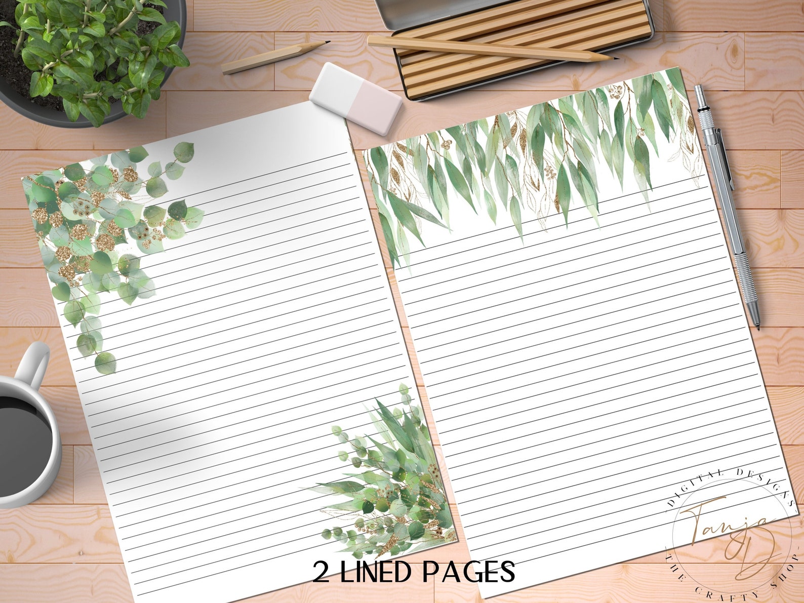 Green Printable Stationery, A4, Letter Paper, 8.5 X 11, Printable ...