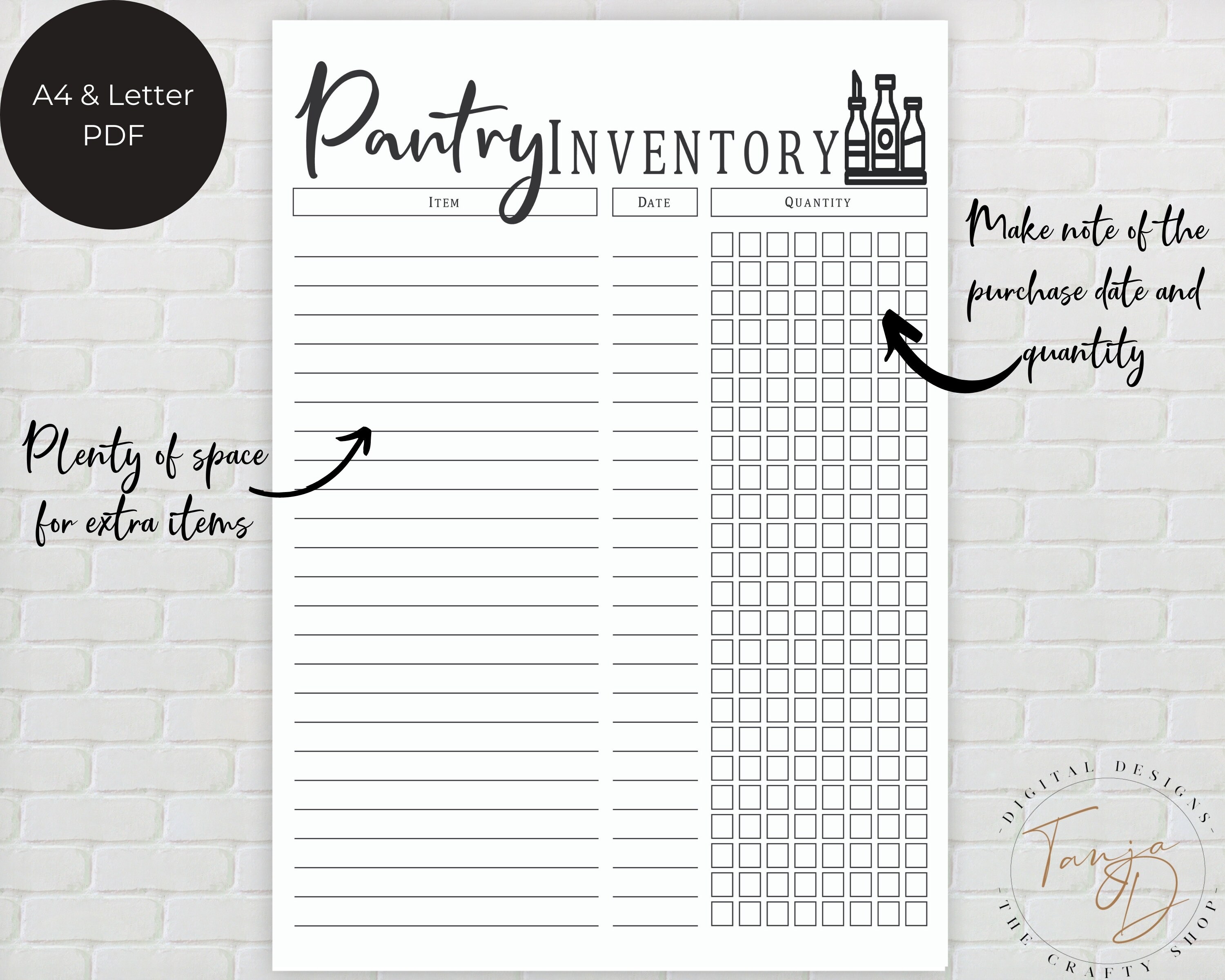 Kitchen Inventory Printable Fillable PDF Pantry Inventory - Etsy
