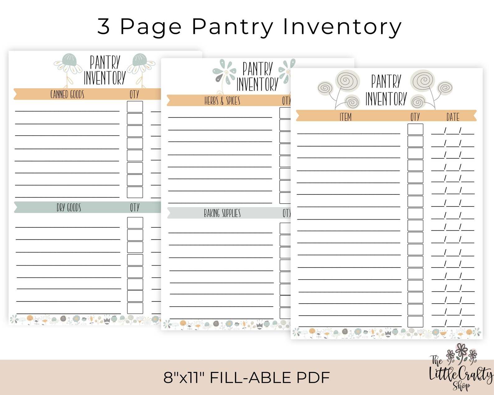 Organized Kitchen Bundle, Kitchen Inventory Printable, Pantry Inventory ...