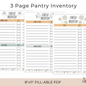 Organized Kitchen Bundle, Kitchen Inventory Printable, Pantry Inventory ...