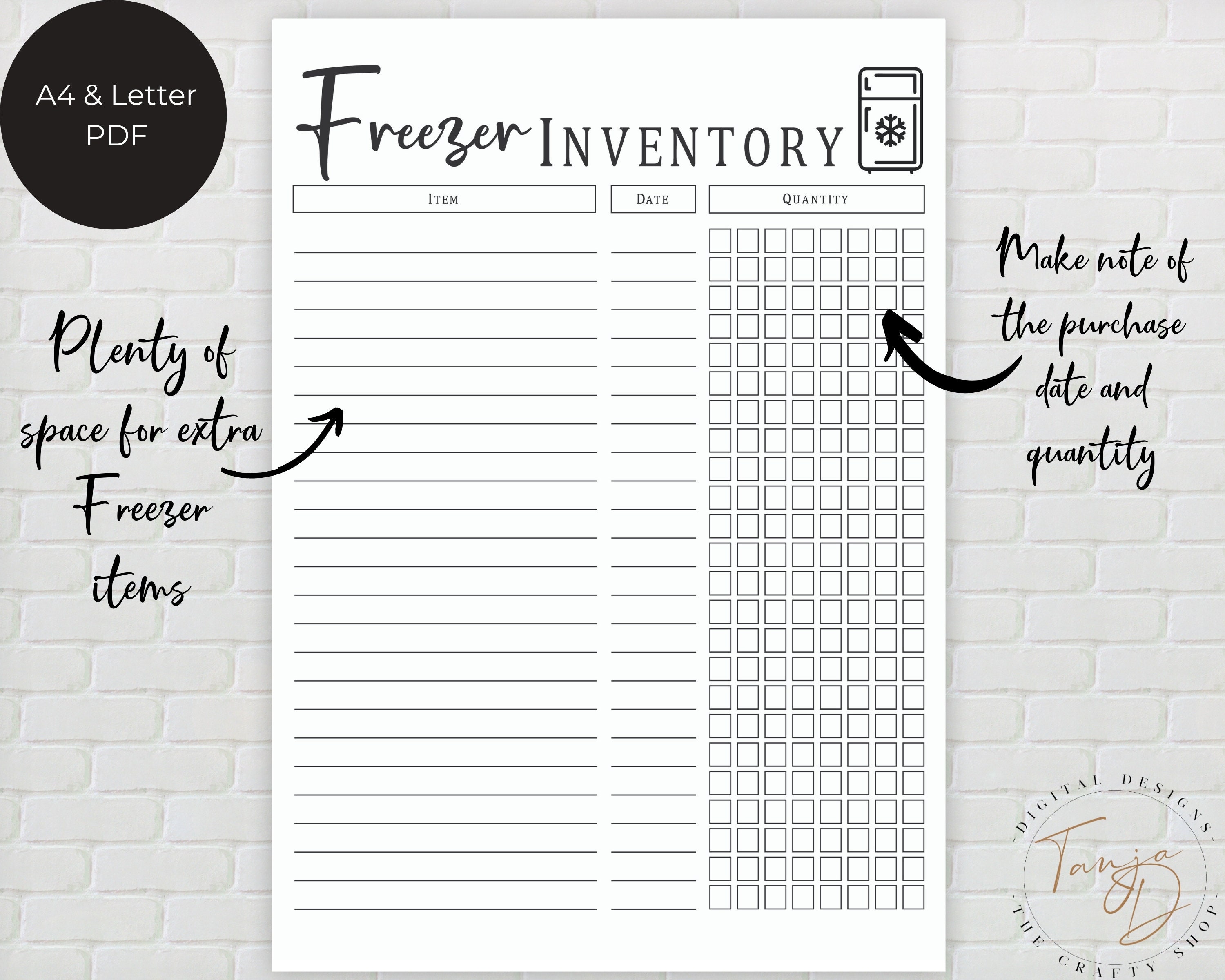 Kitchen Inventory Printable Fillable PDF Pantry Inventory - Etsy