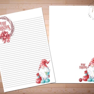 Christmas Printable Stationery Set, Christmas Gnome, Gnomes, Printable ...