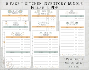 Best Digital Food Inventory Bundle Cupboard, Fridge, Freezer Printable ...