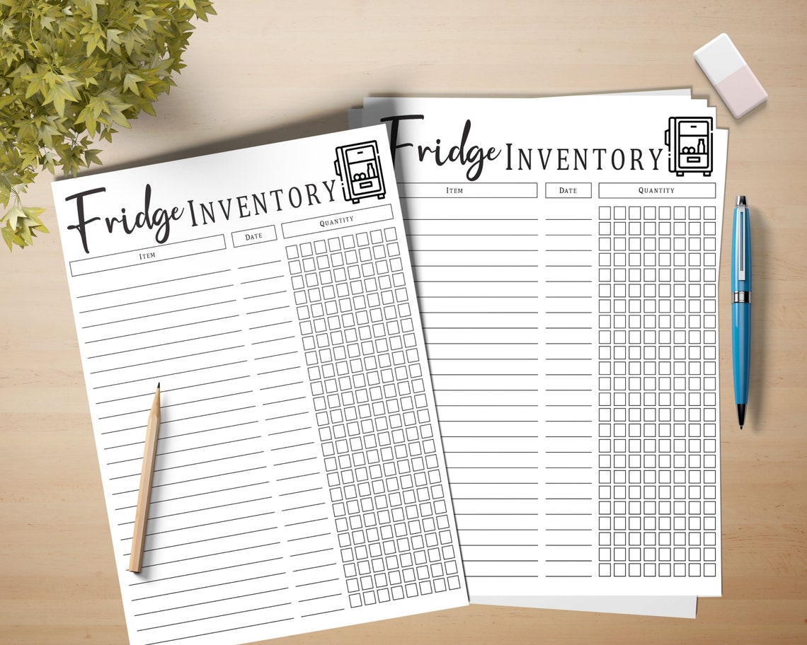 Fridge Inventory, Fillable PDF, Fridge Inventory Checklist, Kitchen ...