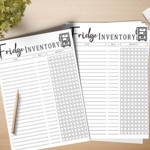 Fridge Inventory, Fillable PDF, Fridge Inventory Checklist, Kitchen ...