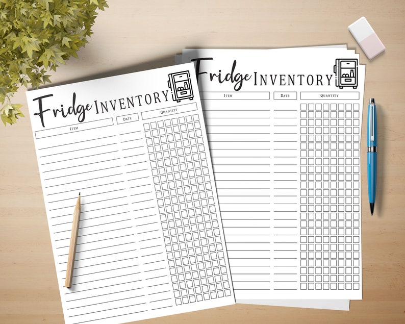 Fridge Inventory, Fillable PDF, Fridge Inventory Checklist, Kitchen ...