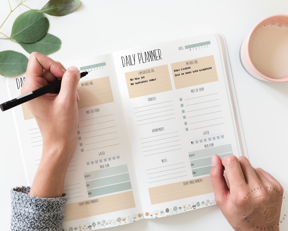 Daily Planner Printable Undated Daily Journal Planner - Etsy