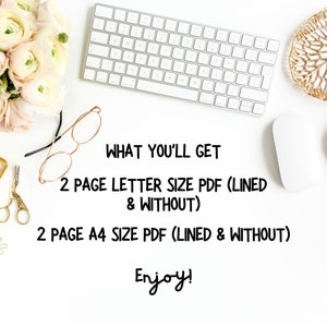 Pink Boho Printable Stationery, Digital Paper, Letter Paper, 8.5 X 11 ...